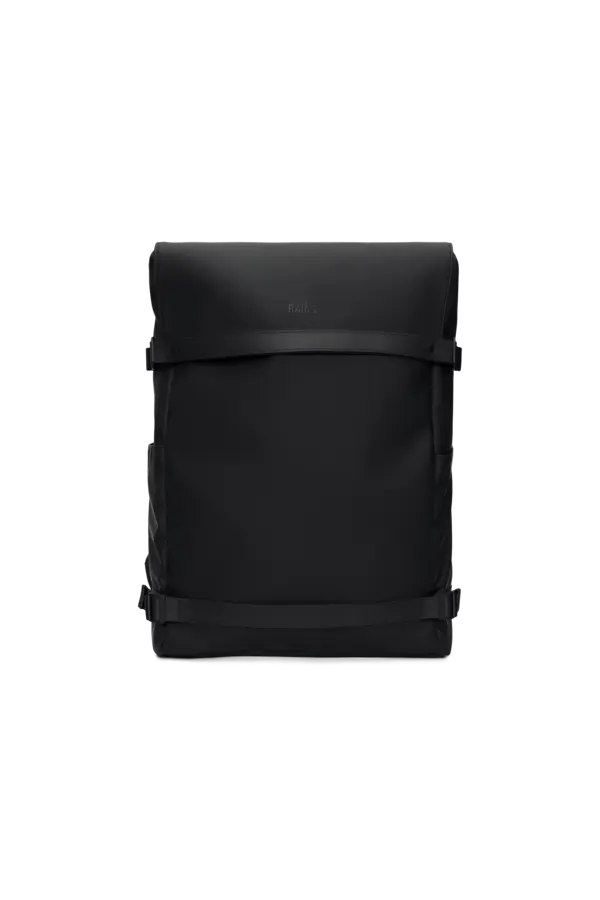 Rains Otg Backpack With Padded Laptop Sleeve And Detachable Pouch - Black