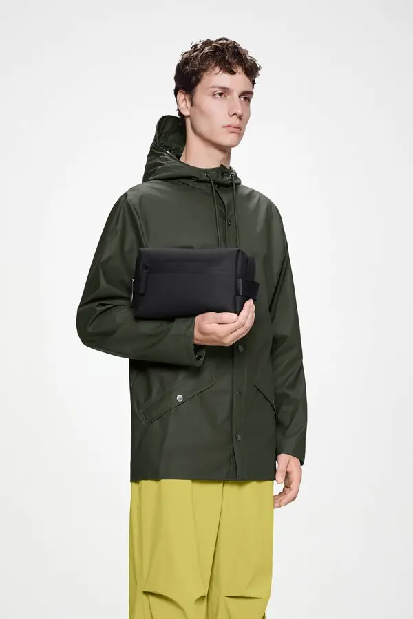 Rains 2 Zip Wash Bag - Black