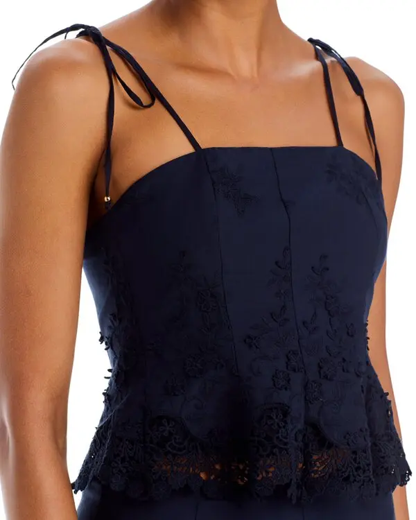Aqua Embroidered Tank Top
