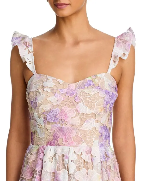 Aqua Lace Midi Dress