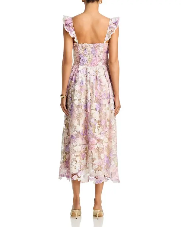 Aqua Lace Midi Dress