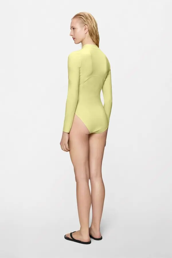 Rains Long Sleeve Zip Up Swimsuit