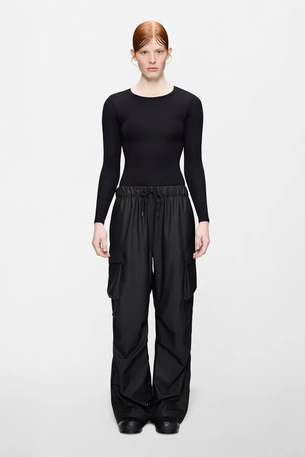 Rains Wide-leg Pocket Rain Pants - Black