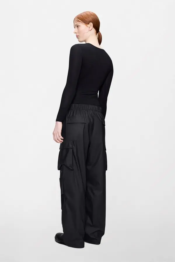 Rains Wide-leg Pocket Rain Pants - Black
