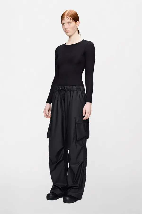 Rains Wide-leg Pocket Rain Pants - Black