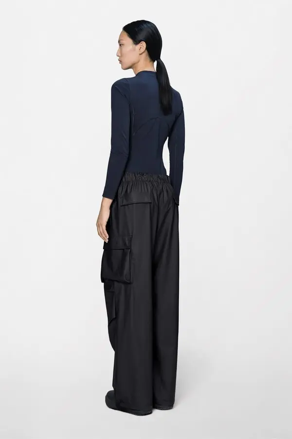Rains Wide-leg Pocket Rain Pants - Black