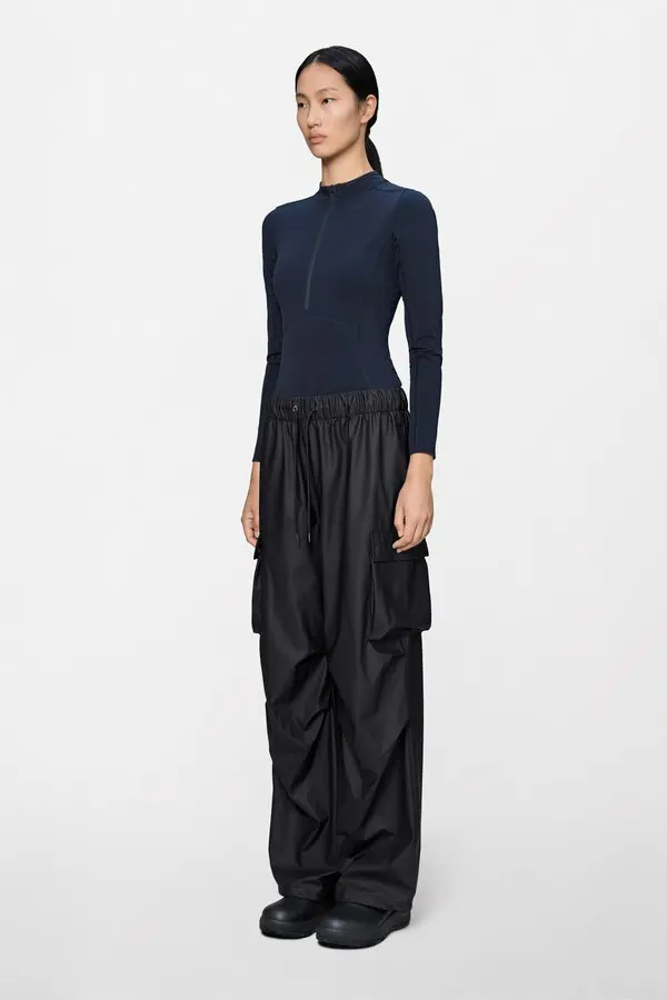 Rains Wide-leg Pocket Rain Pants - Black