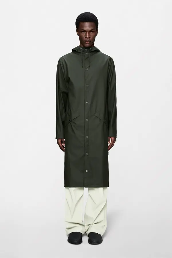 Rains Longer Jacket Waterproof Rainwear - Green