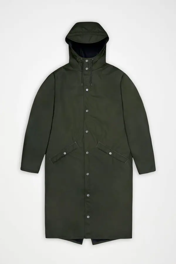 Rains Longer Jacket Waterproof Rainwear - Green