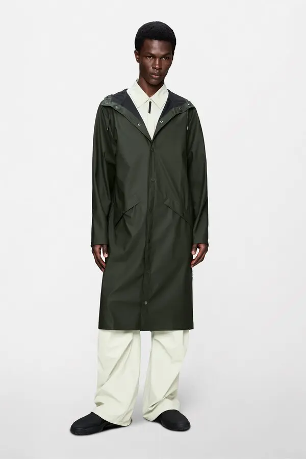 Rains Longer Jacket Waterproof Rainwear - Green