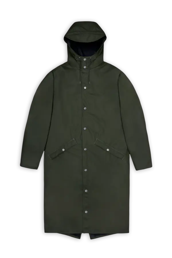 Rains Longer Jacket Waterproof Rainwear - Green