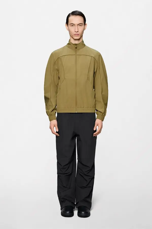 Rains Cooldown Track Top With Ruching Detail And Embroidery
