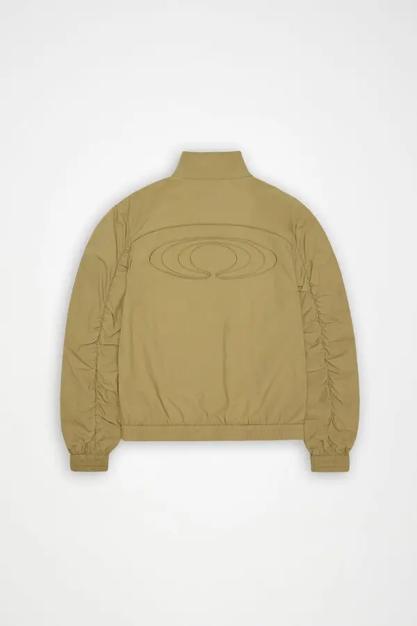 Rains Cooldown Track Top With Ruching Detail And Embroidery