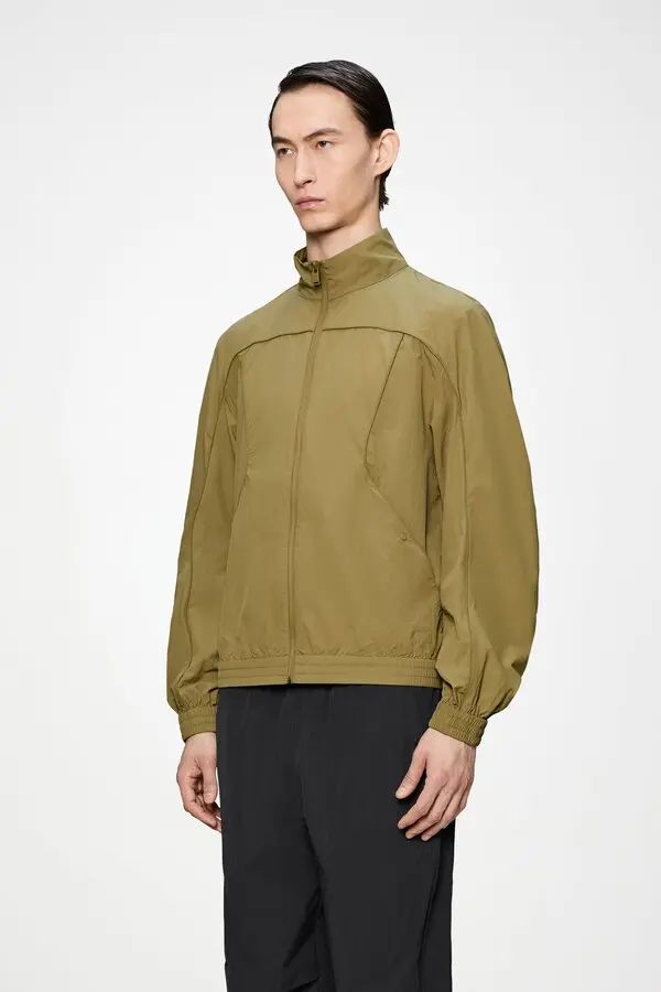 Rains Cooldown Track Top With Ruching Detail And Embroidery