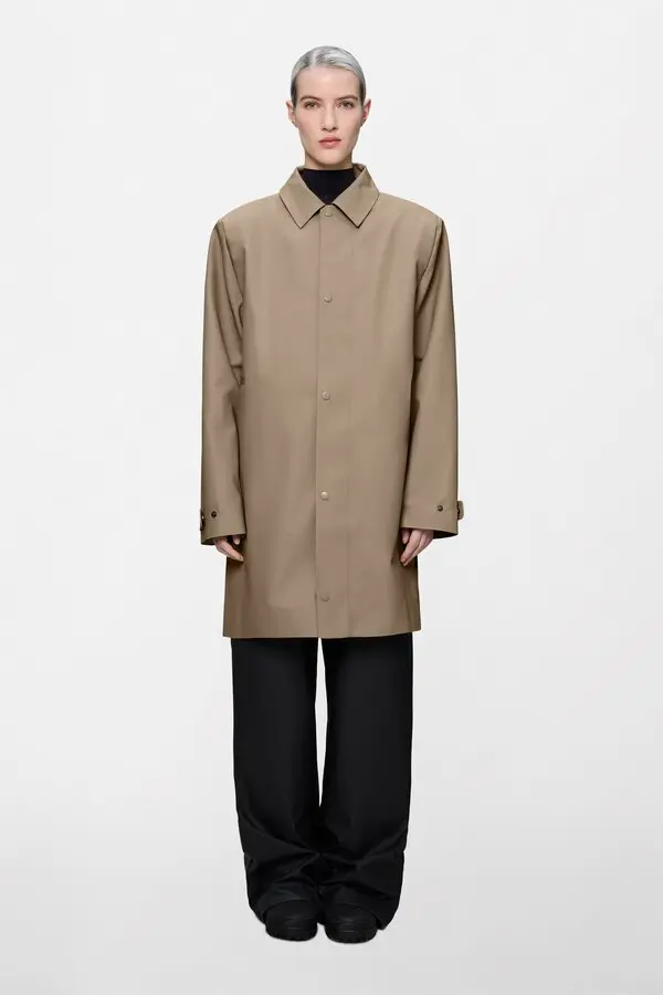 Rains Nara Long Jacket - Beige