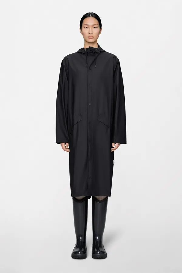 Rains Longer Jacket Waterproof Rainwear - Black