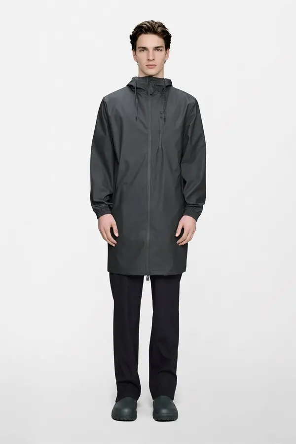 Rains Long Storm Breaker Waterproof Jacket - Grey