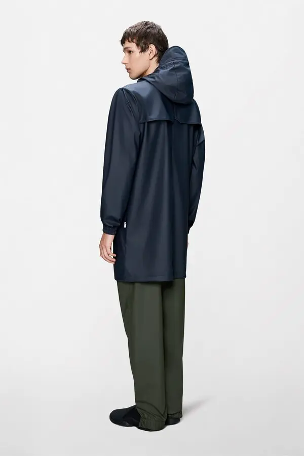 Rains Long Storm Breaker Waterproof Jacket - Navy