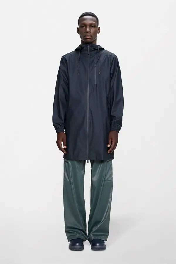Rains Long Storm Breaker Waterproof Jacket - Navy