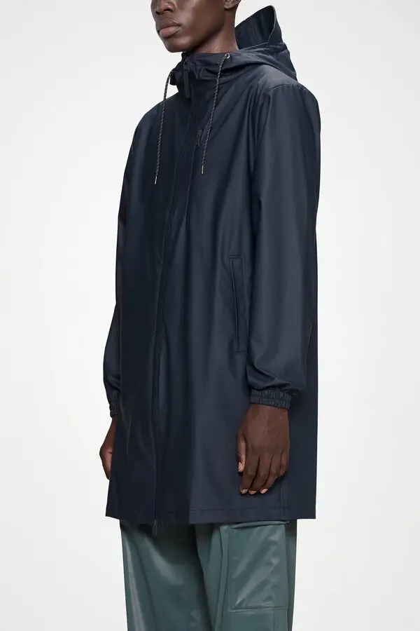 Rains Long Storm Breaker Waterproof Jacket - Navy