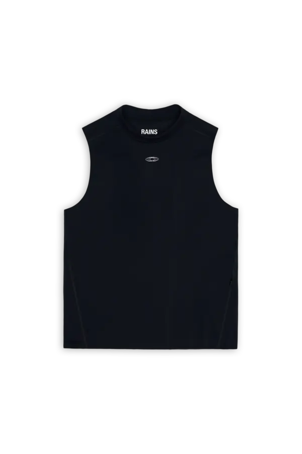 Rains Warm-up Tank Top High-performance Stretch Sleeveless Top - Black