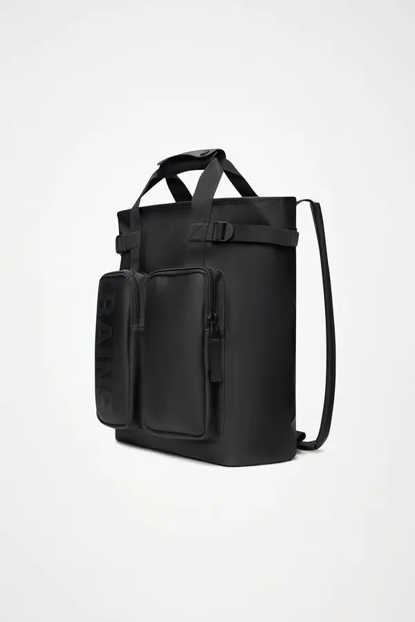 Rains Texel Waterproof Tote Backpack - Black