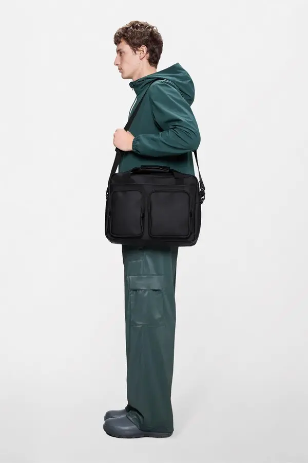 Rains Texel Tech Bag In Waterproof Pu - Black