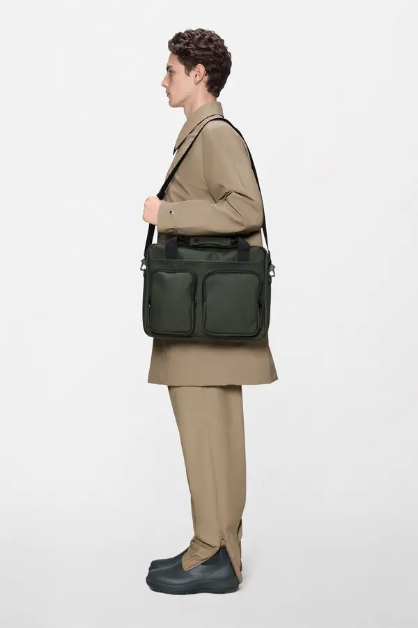 Rains Texel Tech Bag In Waterproof Pu - Green
