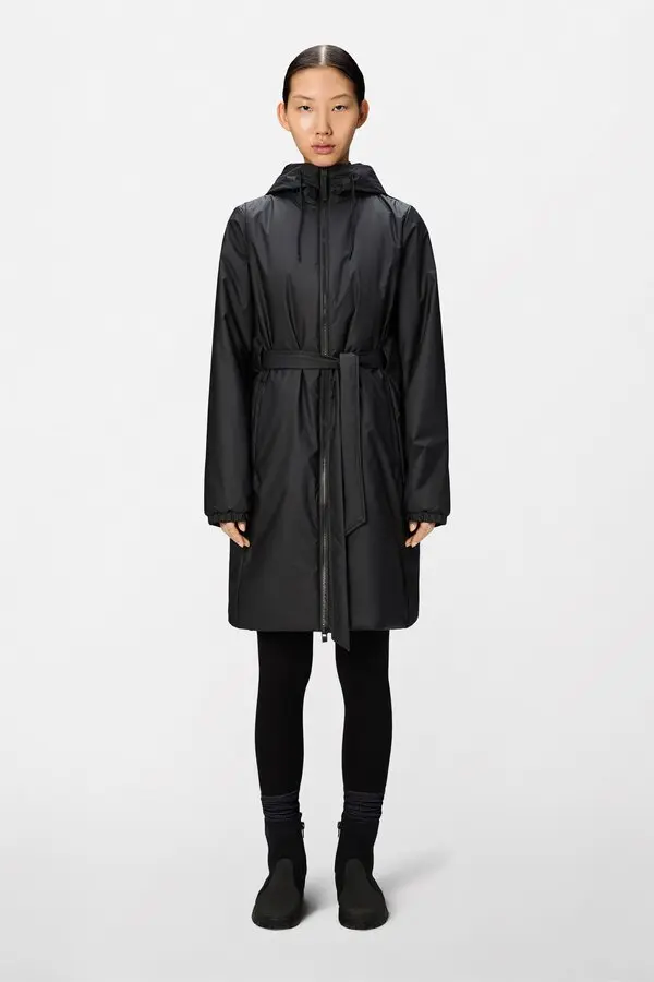 Rains Lohja Long Insulated Curve Jacket - Black