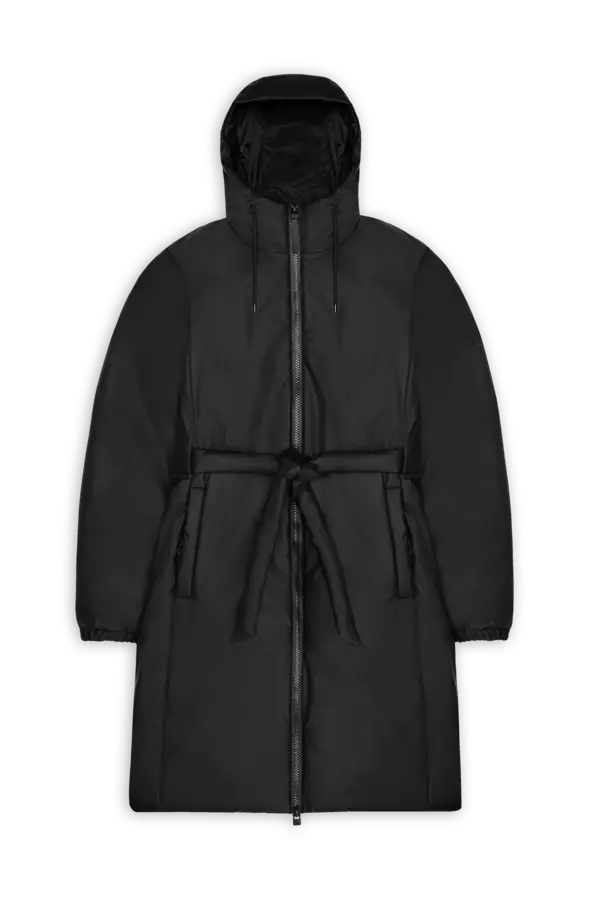 Rains Lohja Long Insulated Curve Jacket - Black
