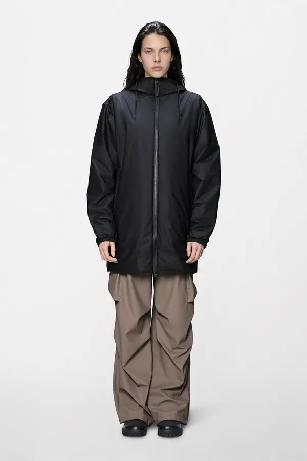 Rains Lohja Long Insulated Waterproof Jacket - Black
