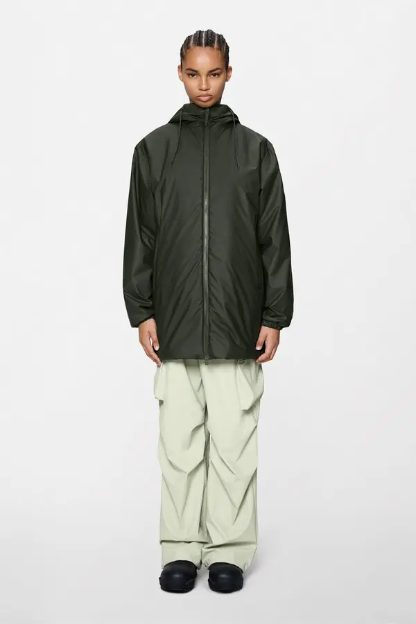 Rains Lohja Long Insulated Waterproof Jacket - Green