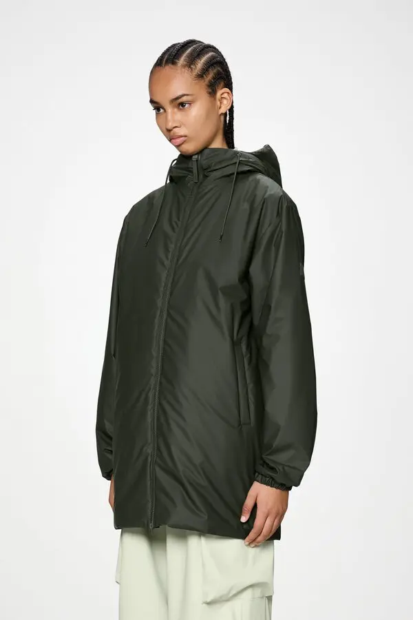 Rains Lohja Long Insulated Waterproof Jacket - Green