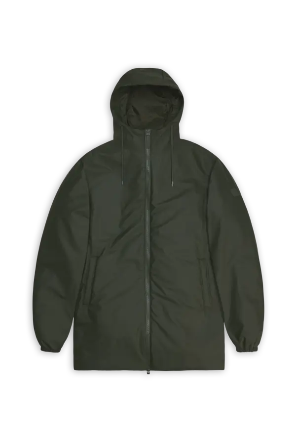 Rains Lohja Long Insulated Waterproof Jacket - Green