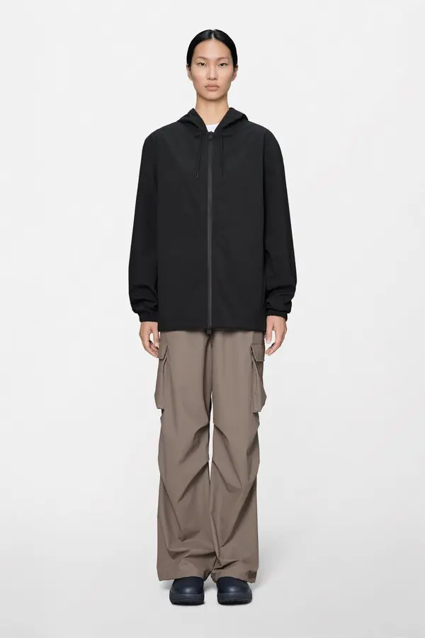 Rains Suva Hardshell Jacket With Hood And Drawstring - Black