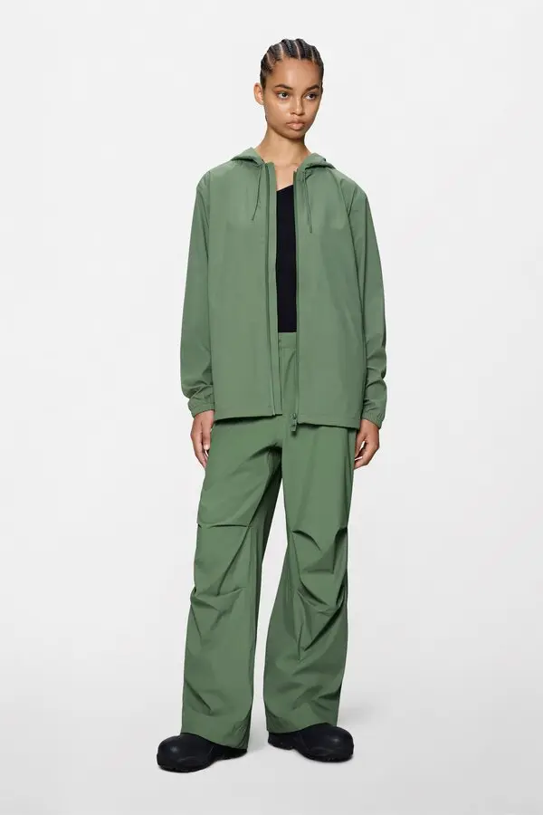 Rains Suva Hardshell Jacket With Hood And Drawstring - Green