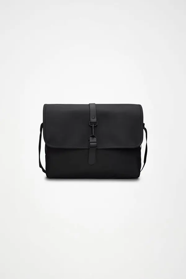 Rains Messenger Bag With Carabiner Closure - Black