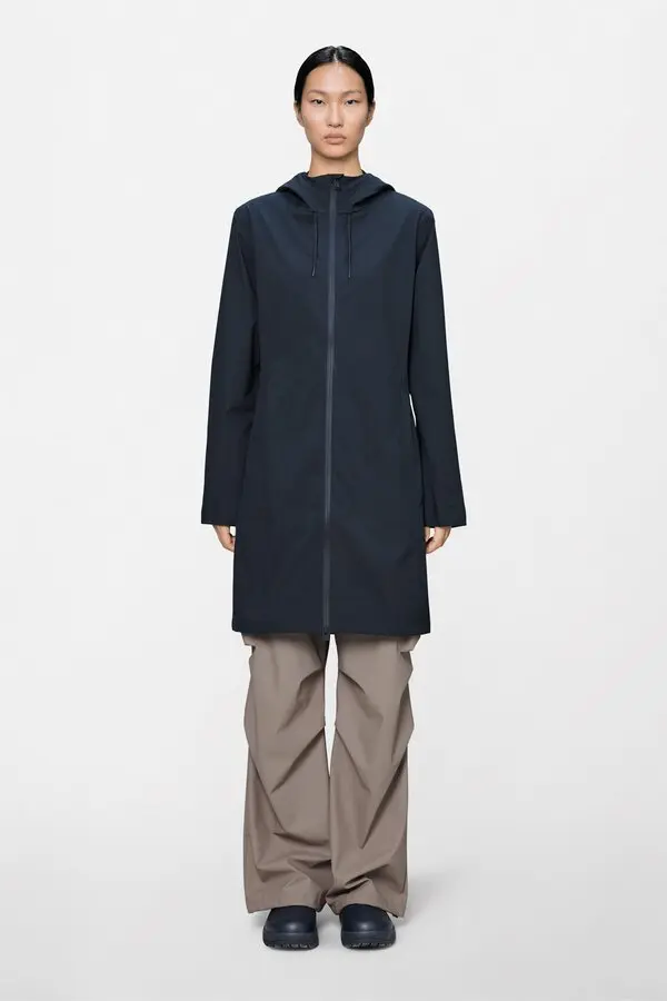 Rains Suva Hardshell Long W Jacket - Navy
