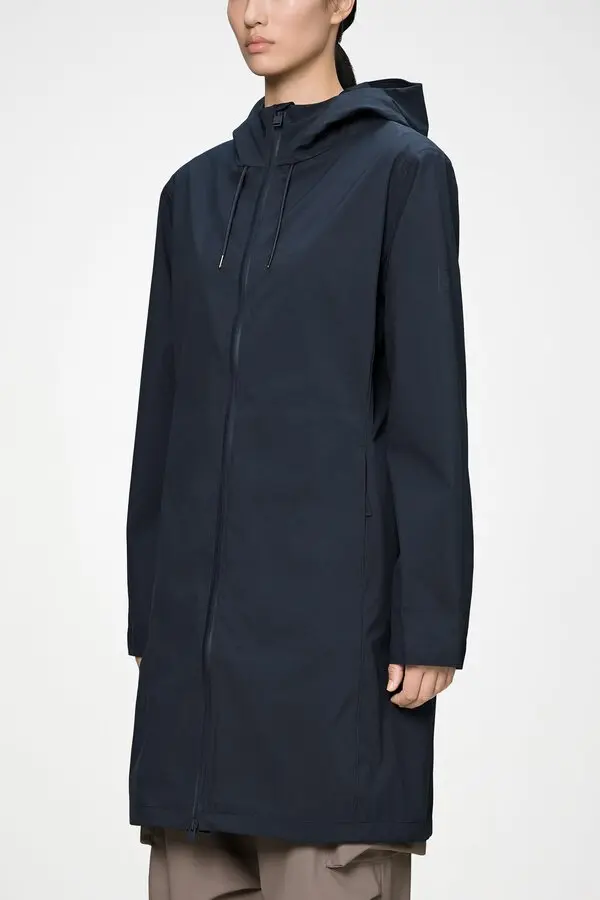 Rains Suva Hardshell Long W Jacket - Navy