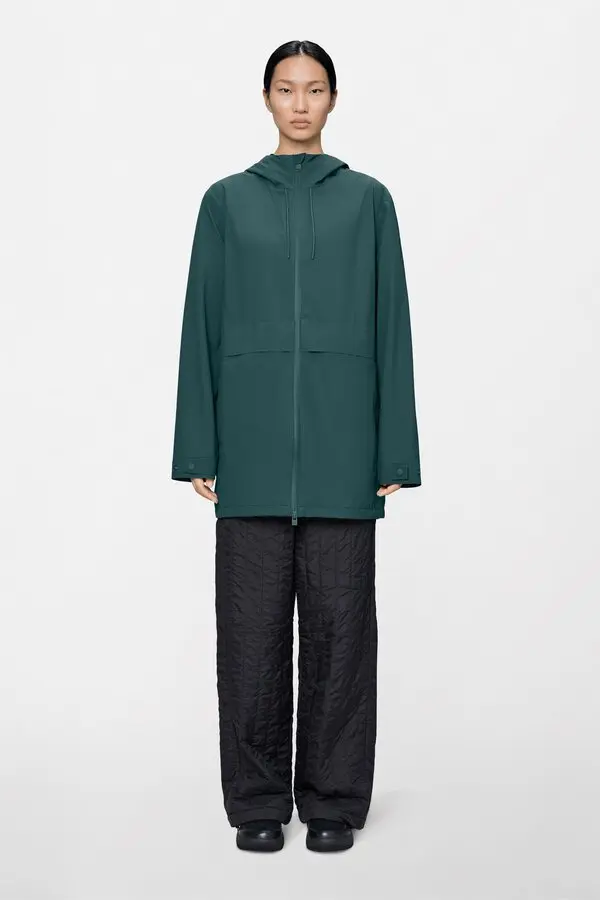 Rains Suva Hardshell Long Jacket - Green