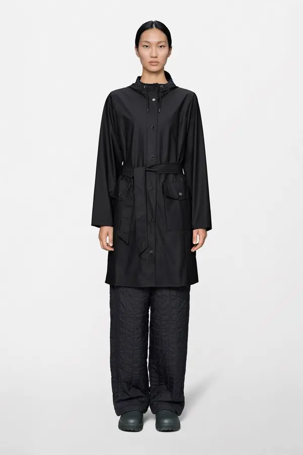 Rains Curve Long Jacket - Black