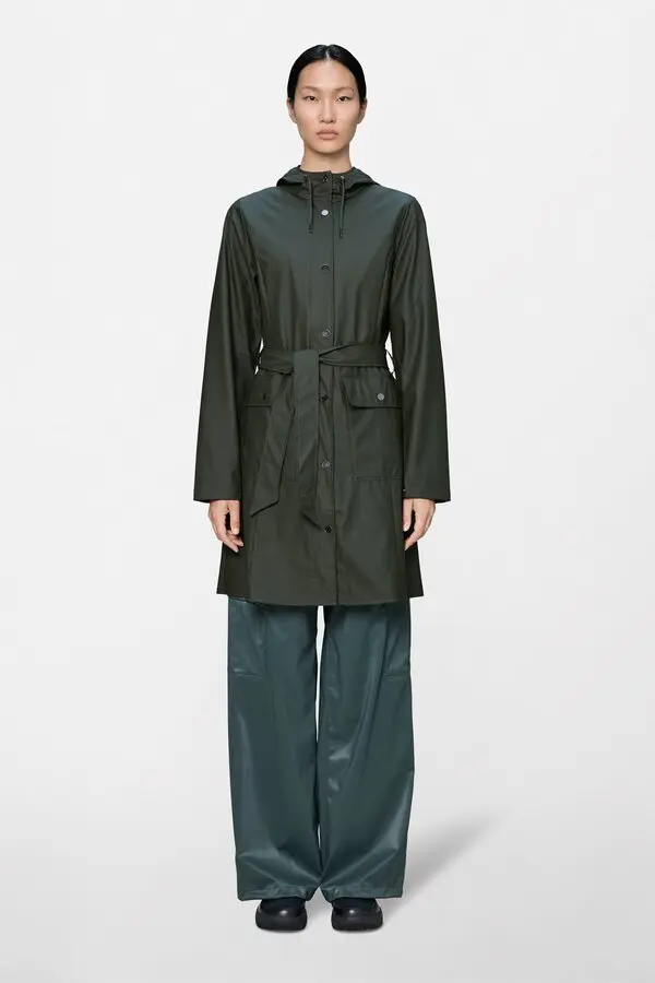 Rains Curve Long Jacket - Green