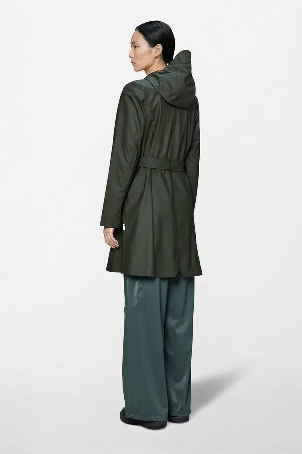 Rains Curve Long Jacket - Green