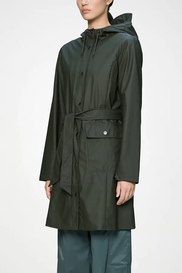 Rains Curve Long Jacket - Green