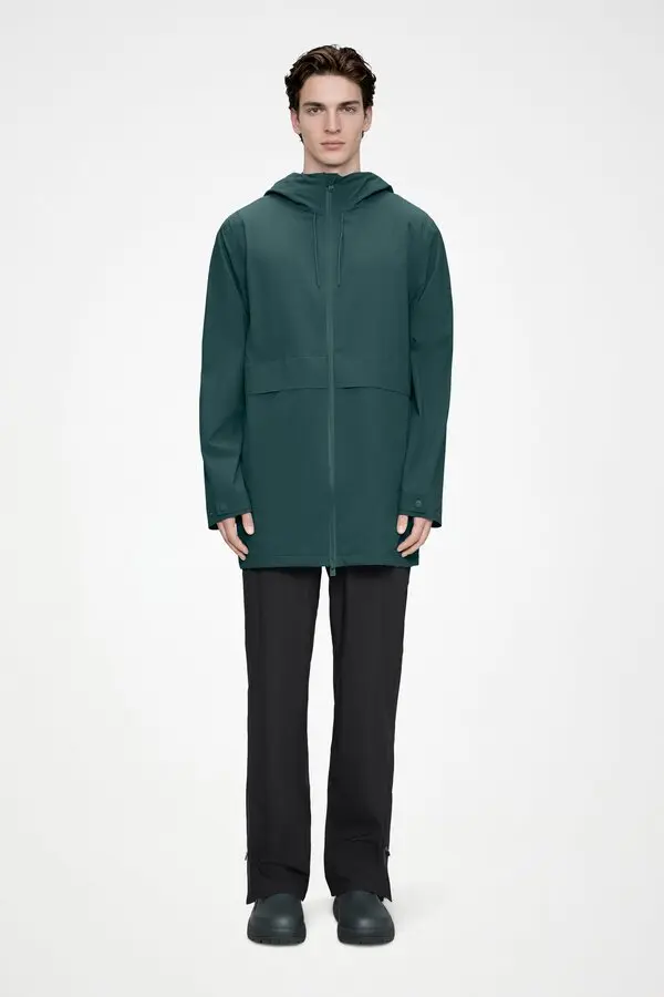 Rains Suva Hardshell Long Jacket - Green