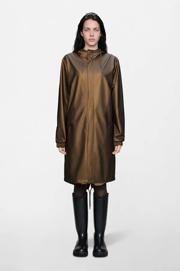 Rains Fishtail Parka, Waterproof, Hooded, Long Sleeve - Comet