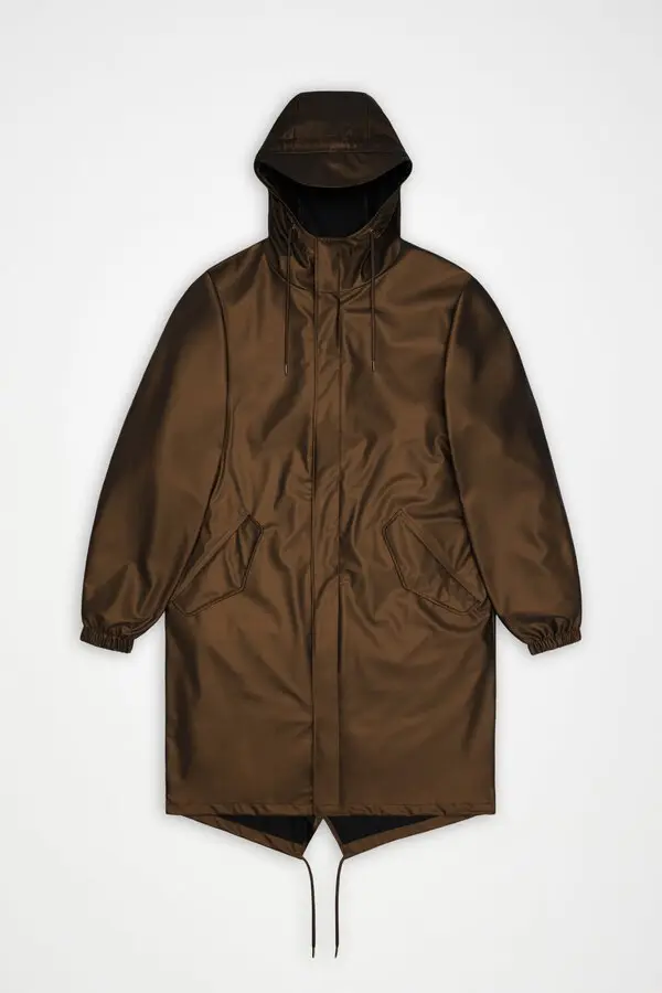 Rains Fishtail Parka, Waterproof, Hooded, Long Sleeve - Comet