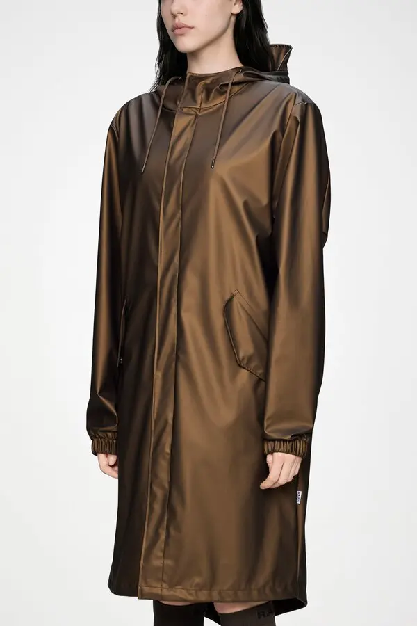 Rains Fishtail Parka, Waterproof, Hooded, Long Sleeve - Comet