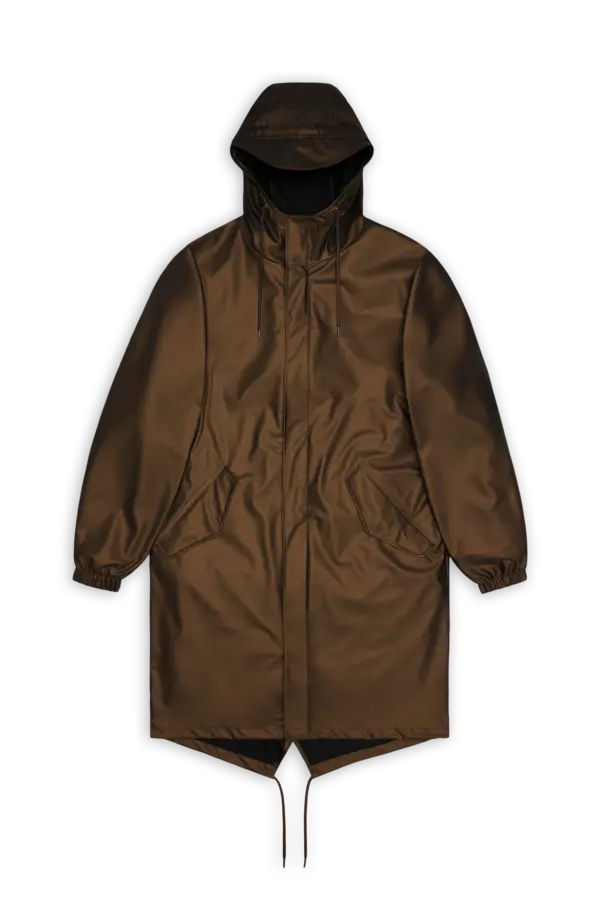 Rains Fishtail Parka, Waterproof, Hooded, Long Sleeve - Comet