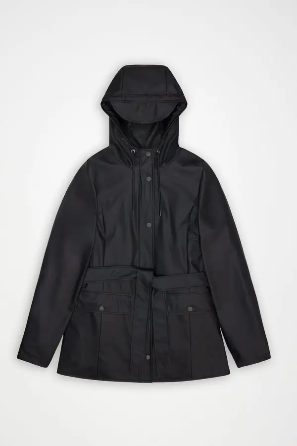 Rains Belted Curve Jacket - Black